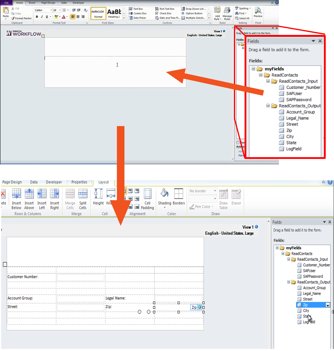 Winshuttle Designer Tutorial 2 Step 5 Create Your Form In Infopath