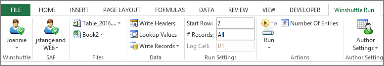 Run a script from Excel, Studio v11
